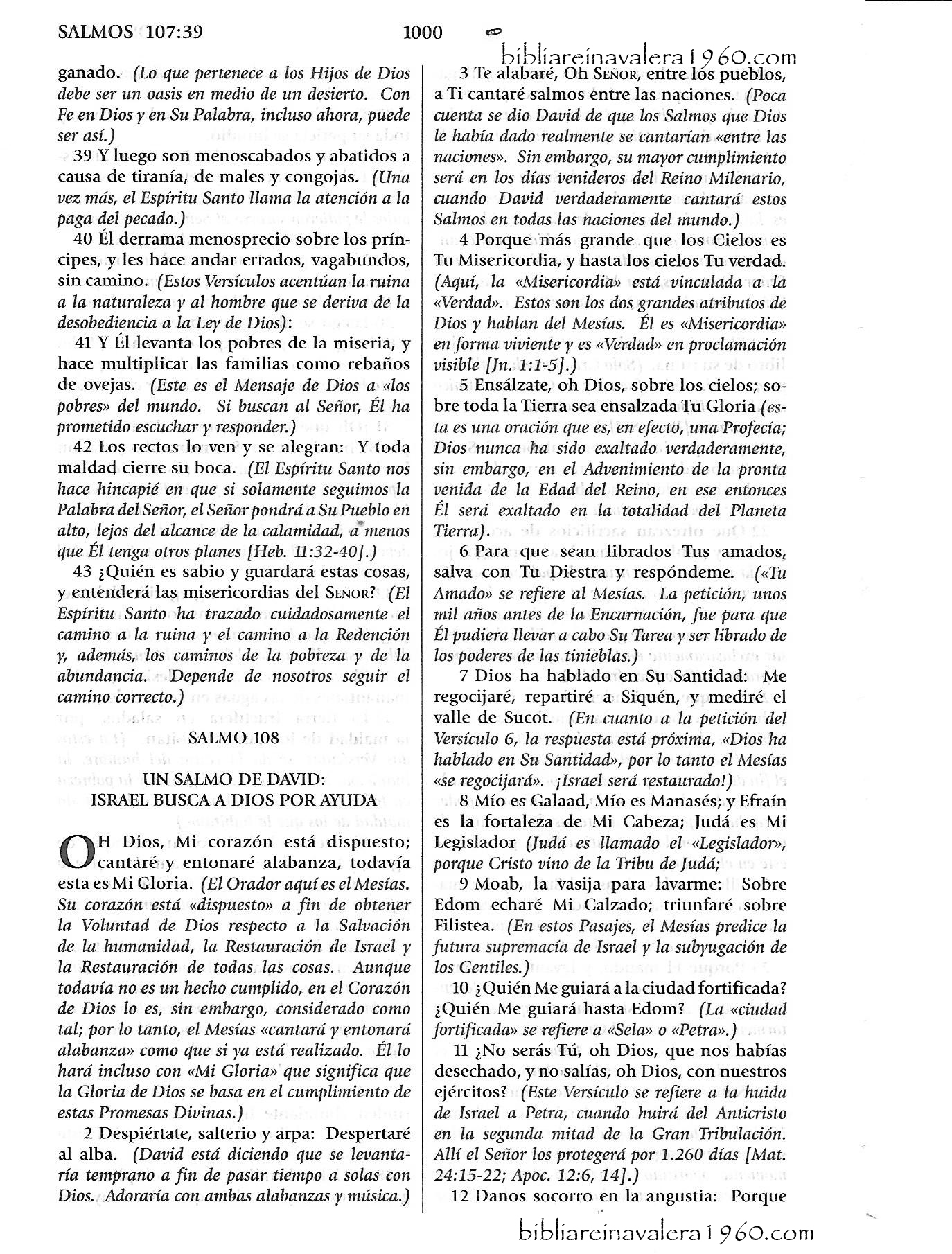 salmos 108 explicacion - Biblia Reina Valera 1960
