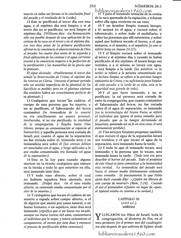 Numeros 20 Explicacion - Biblia Reina Valera 1960