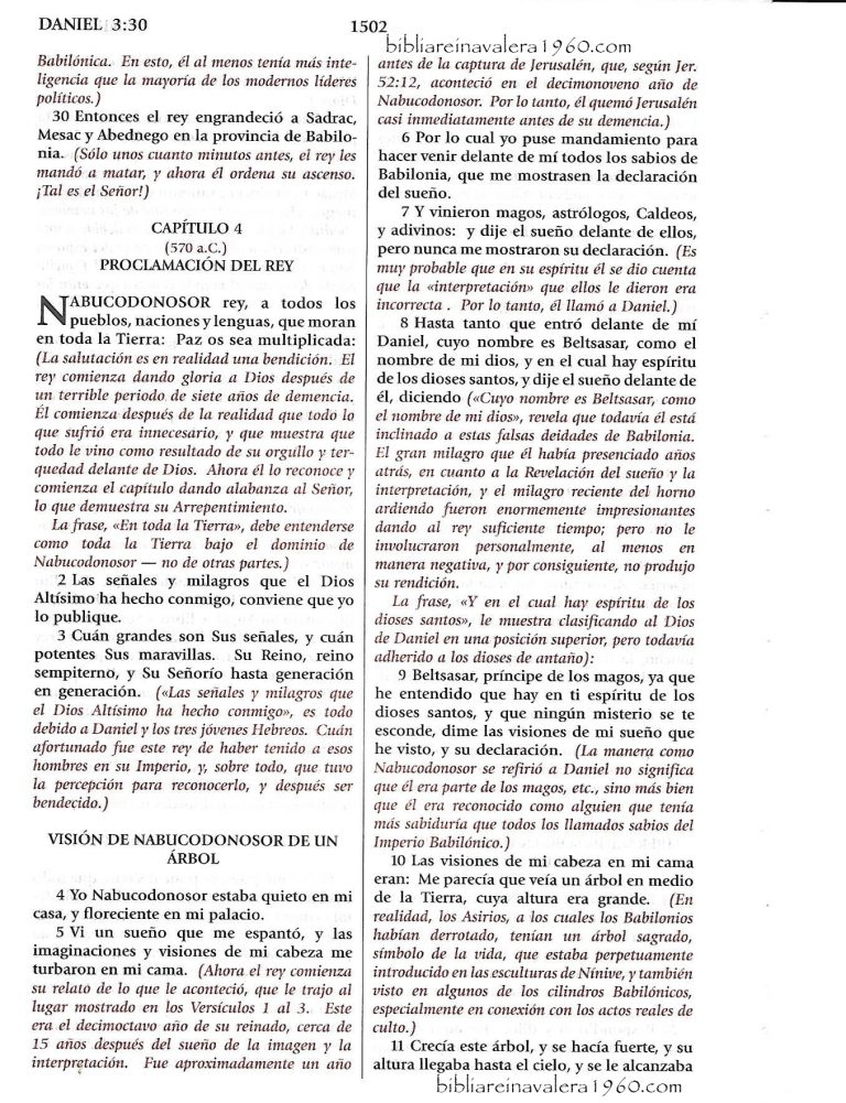 daniel 4 explicacion - biblia reina valera